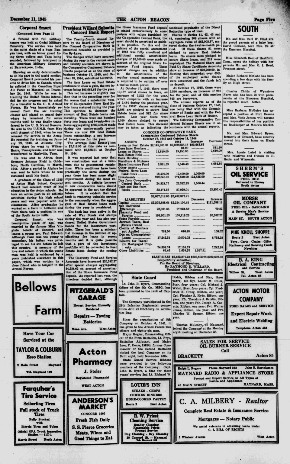 World War II Roll of Honor and In Memoriam - Acton Memorial Library